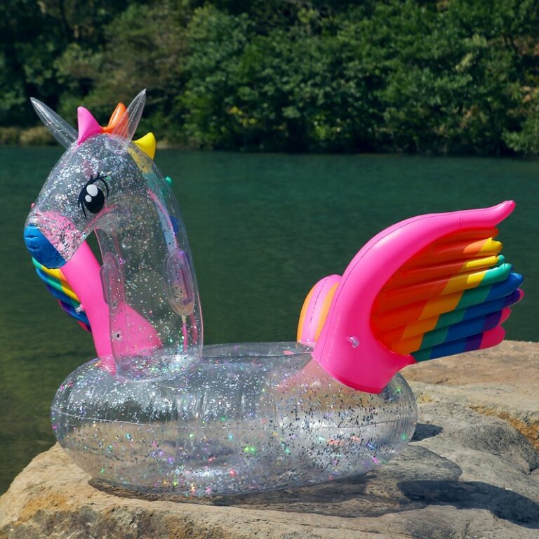 Holographic Swan Inflatable Pool Float Glitter Water Toy For Kids ...