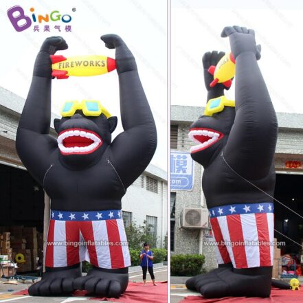 76mh Giant Inflatable Gorilla Airship Cartoon Orangutan Model ...