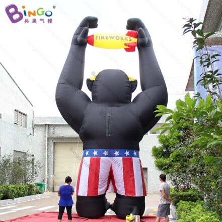 76mh Giant Inflatable Gorilla Airship Cartoon Orangutan Model ...