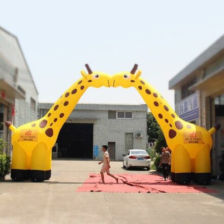 Custom Made 10×1 7×5 3mh Yellow Inflatable Giraffe Archway For Kids ...