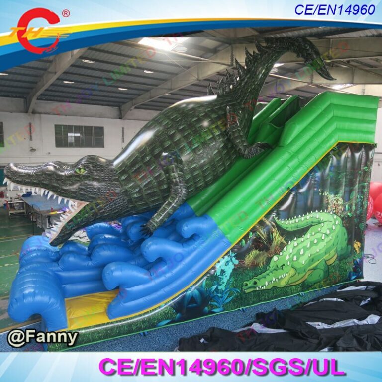 Giant 10×4 2m Crocodile Design Custom Inflatable Dry Slide For Sea Port ...