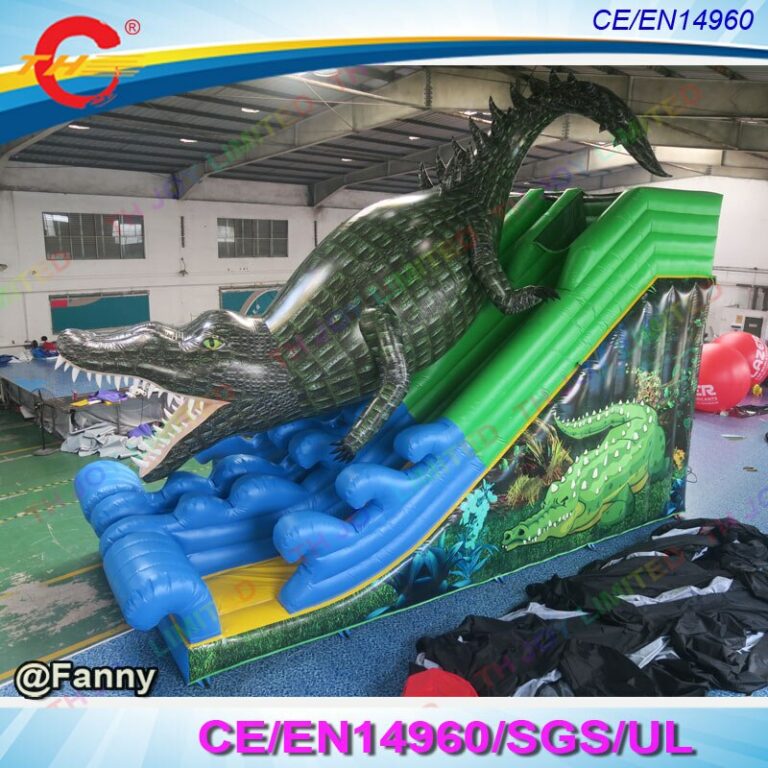Giant 10×4 2m Crocodile Design Custom Inflatable Dry Slide For Sea Port ...