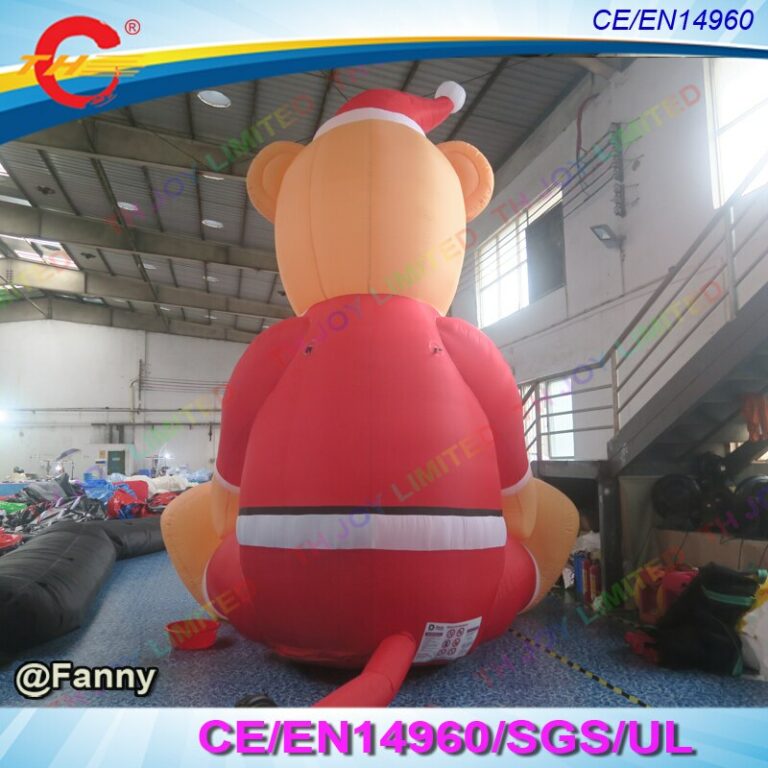 17ft Giant Outdoor Christmas Inflatable Teddy Bear With Santa Hat ...