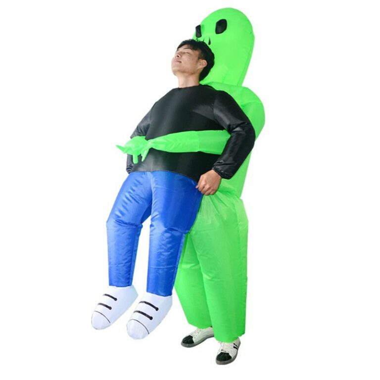 Adults Green Alien Inflatable Costume Funny Halloween Monster Party ...