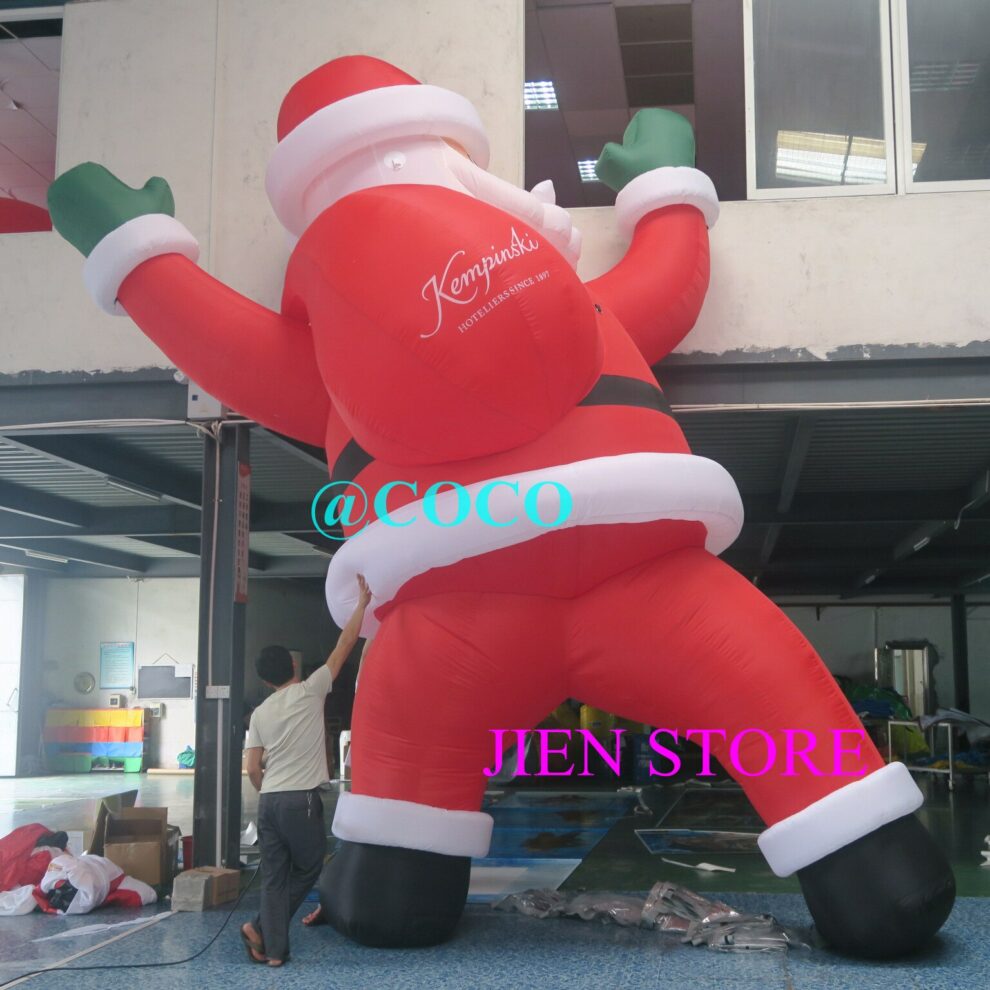 Giant Inflatable Santa Claus Climbing Wall Christmas Outdoor Decoration ...
