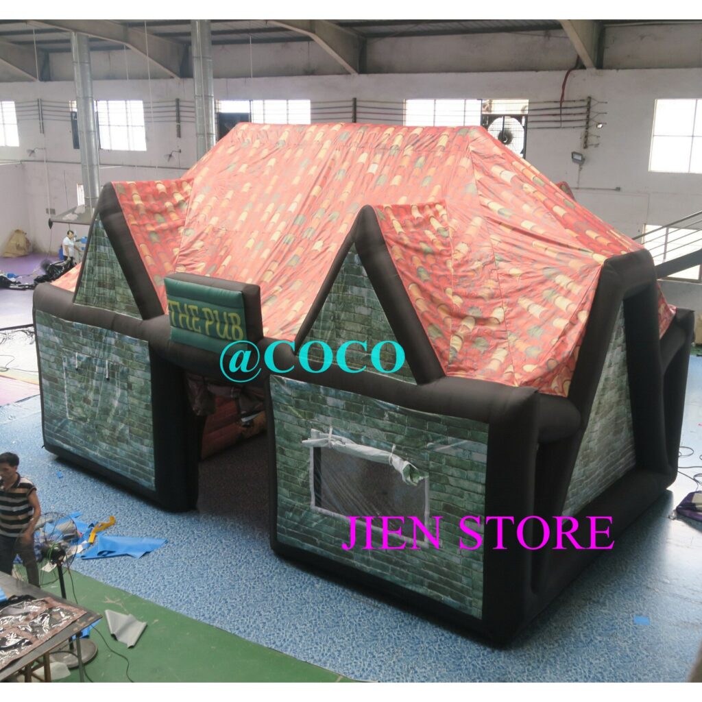 Inflatable Beer Bar Cube Pub Party Tent 18x5x6m High House Door Design ...