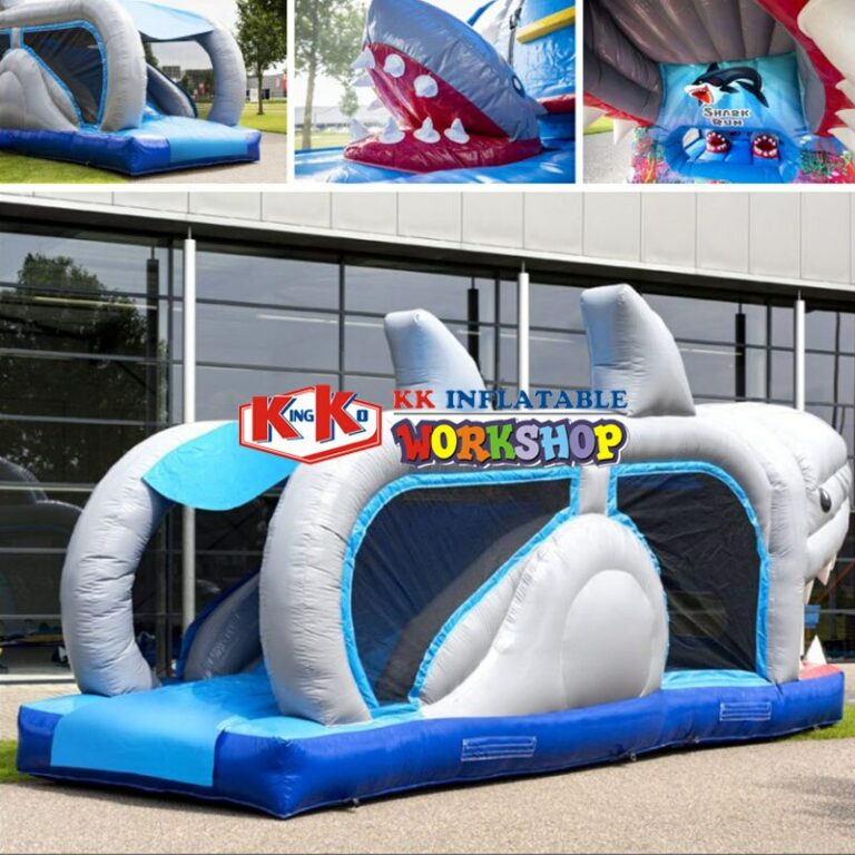 Kids Giant Deep Sea Shark Inflatable Water Slide For Outdoor Fun ...