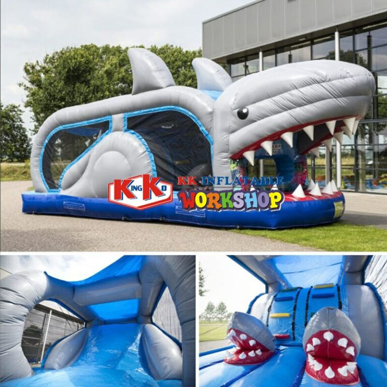 Kids Giant Deep Sea Shark Inflatable Water Slide For Outdoor Fun ...