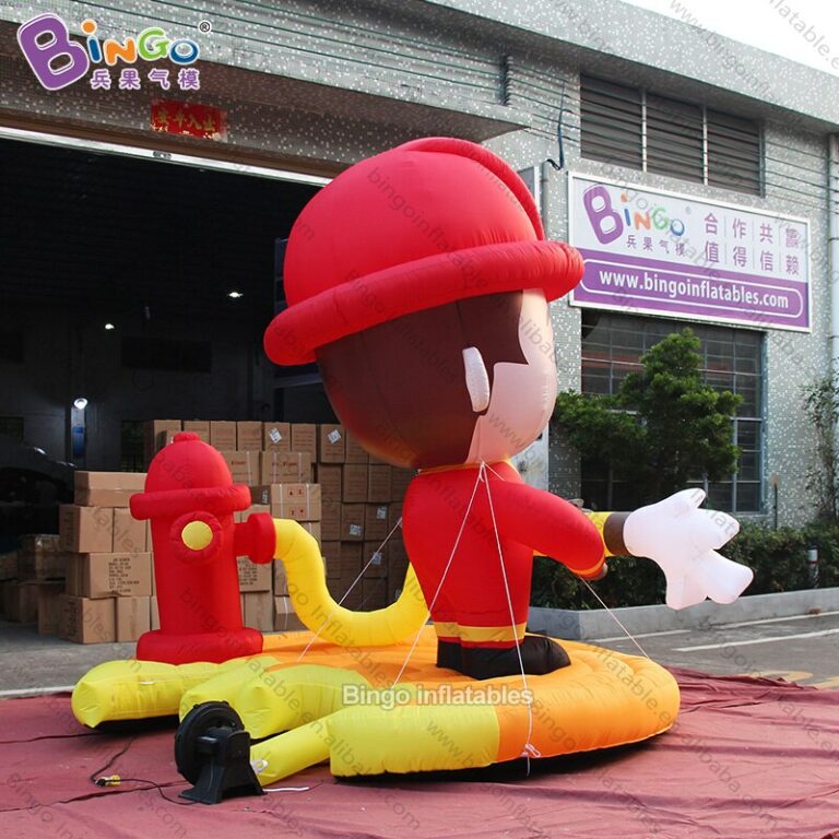 Customized 32m High Inflatable Fireman Cartoon For Event Advertising ...