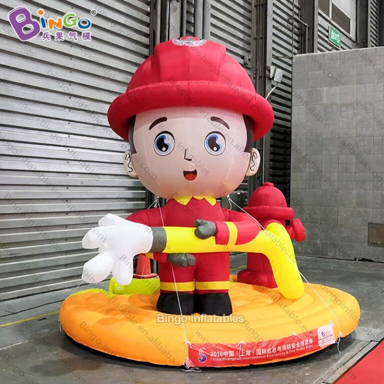 Customized 32m High Inflatable Fireman Cartoon For Event Advertising ...