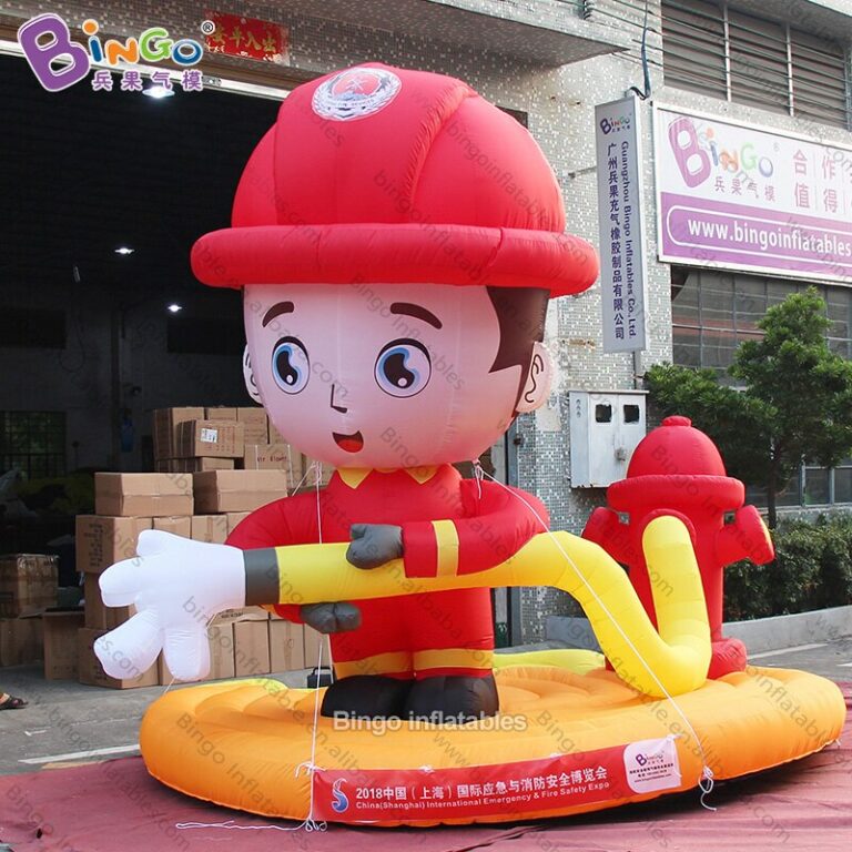 Customized 32m High Inflatable Fireman Cartoon For Event Advertising ...