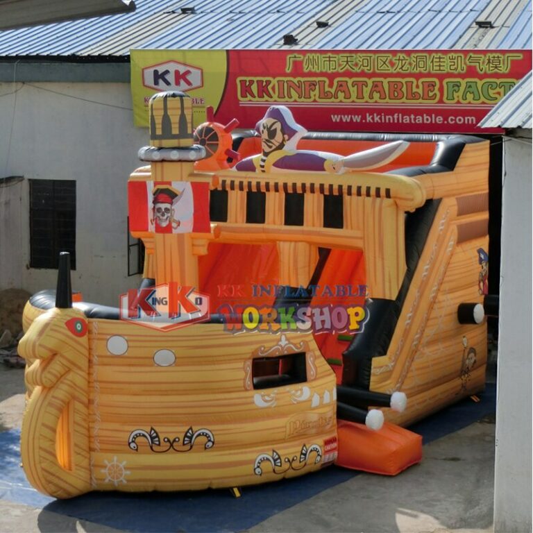 Pirate Ship Inflatable Bouncy Slide Kids Outdoor Amusement Park Playset ...
