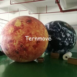 Led Illuminated Giant Inflatable Earth Globe With Moon Balloon For ...