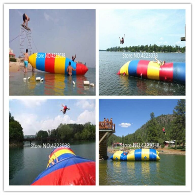 6x3m Inflatable Water Blob Trampoline Floating Bed Jumping Bouncing ...