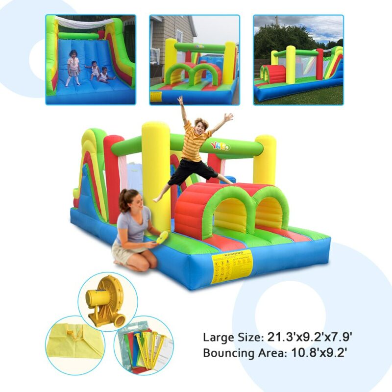 6in1 Giant Inflatable Bounce House Climbing Wall Slide Obstacle Course ...