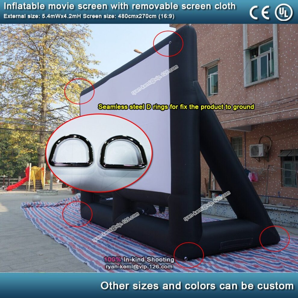 Portable Outdoor Inflatable 169 Movie Screen With Removable Cloth 54m ...