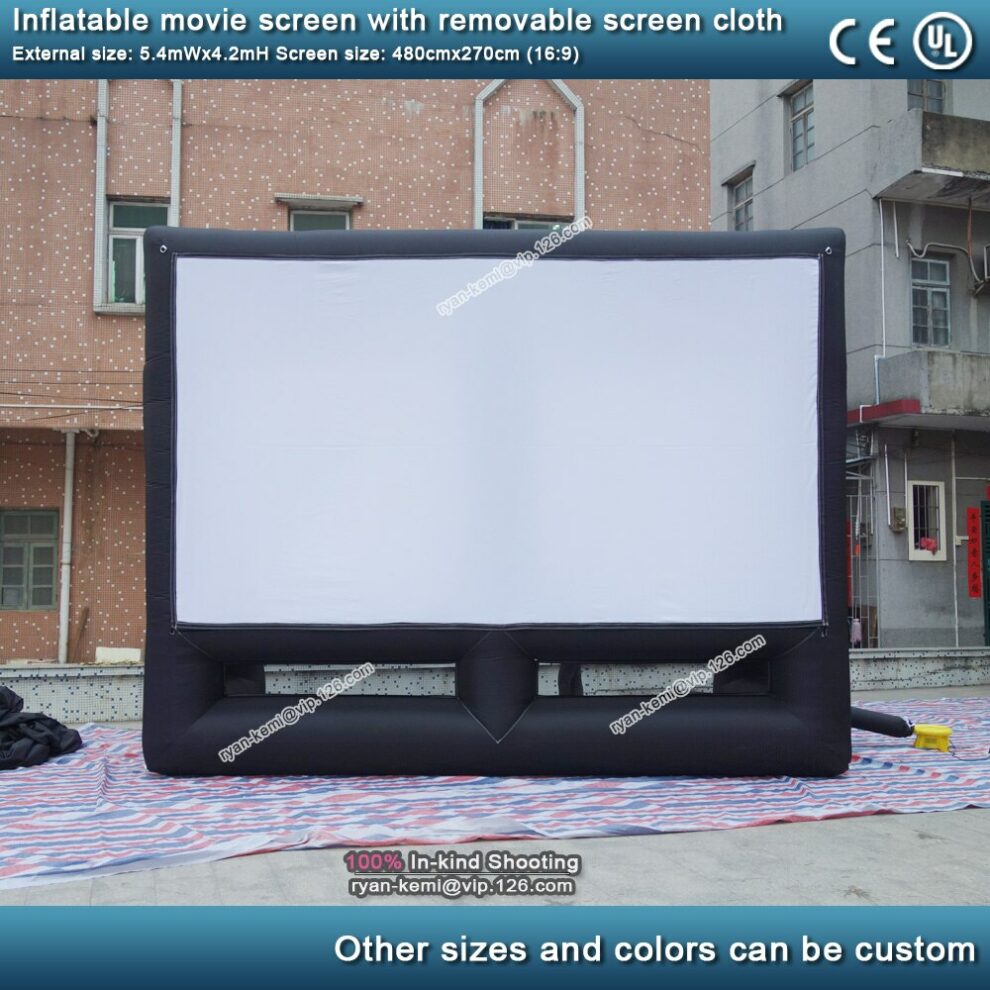 Portable Outdoor Inflatable 169 Movie Screen With Removable Cloth 54m ...