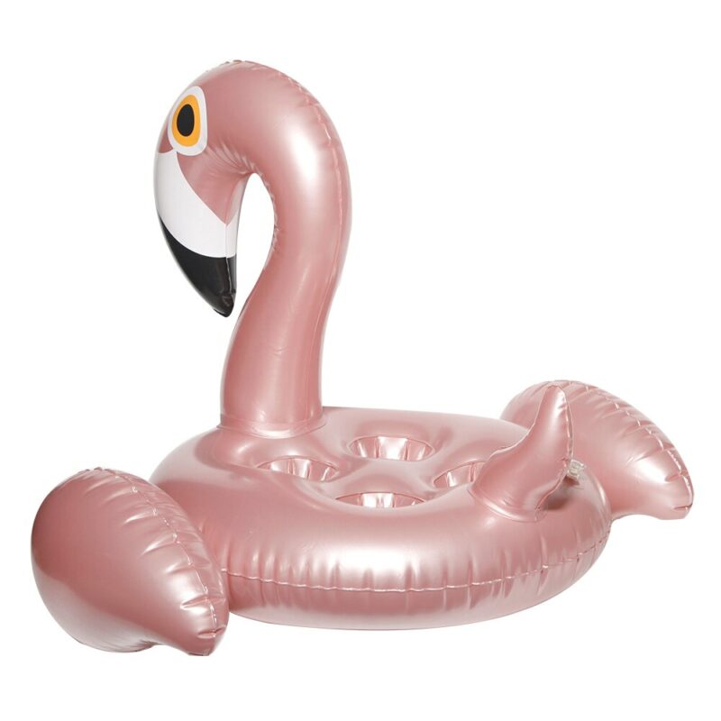 Rose Gold Inflatable Flamingo 4hole Cup Holder Pool Float Toy ...
