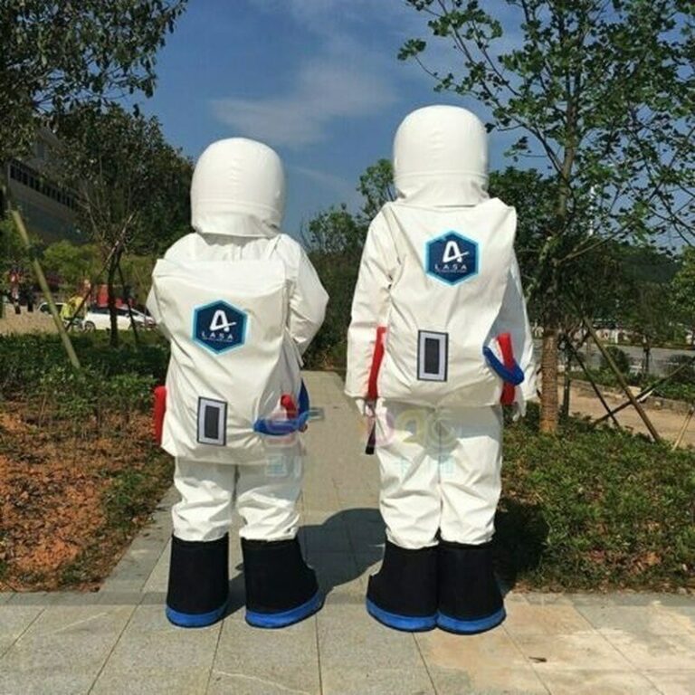 Adults Kids Silver White Inflatable Astronaut Costume With Backpack ...