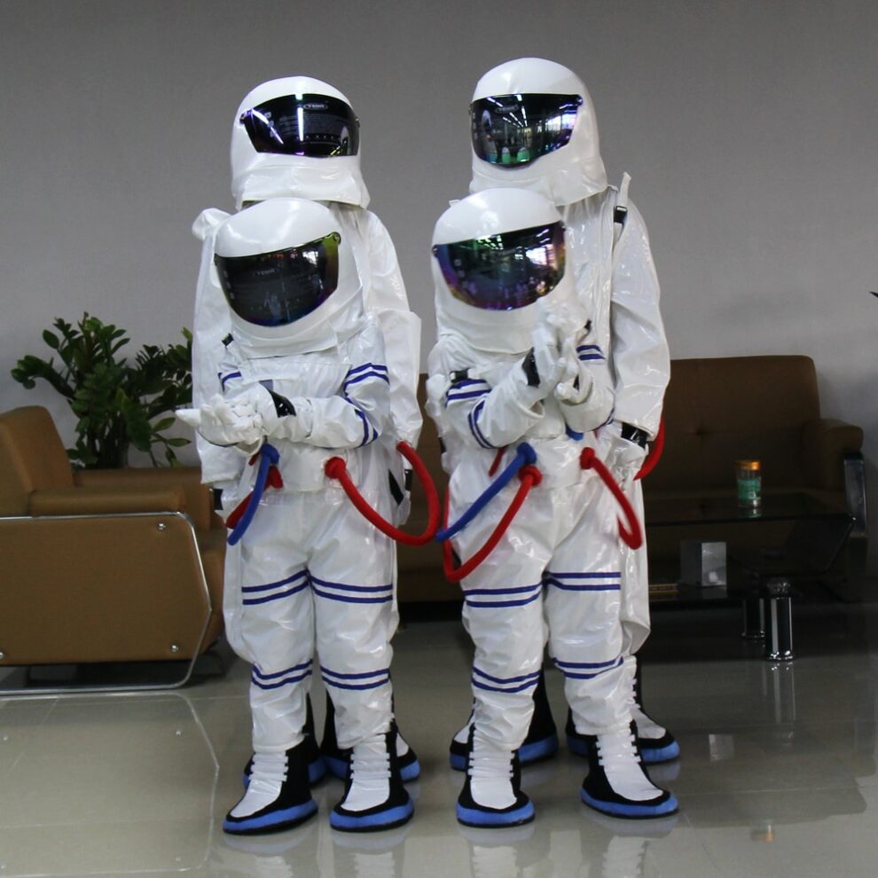 Adults Kids Silver White Inflatable Astronaut Costume With Backpack ...