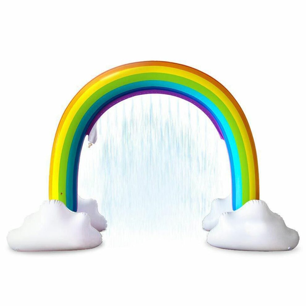 Rainbow Inflatable Kids Water Sprinkler Safe Pvc Garden Beach Outdoor ...