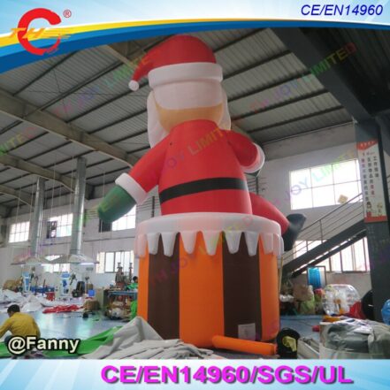 Large Inflatable Santa Claus Climbing Chimney Christmas Decoration 4m8m ...
