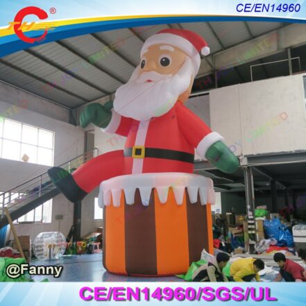 Large Inflatable Santa Claus Climbing Chimney Christmas Decoration 4m8m ...