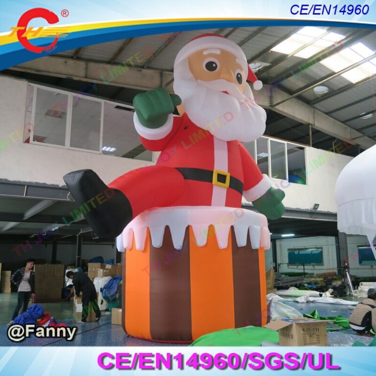Large Inflatable Santa Claus Climbing Chimney Christmas Decoration 4m8m ...
