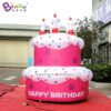 Kids Inflatable Birthday Cake Decor 2m High Double Layer With Air Fan ...