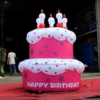 Kids Inflatable Birthday Cake Decor 2m High Double Layer With Air Fan ...