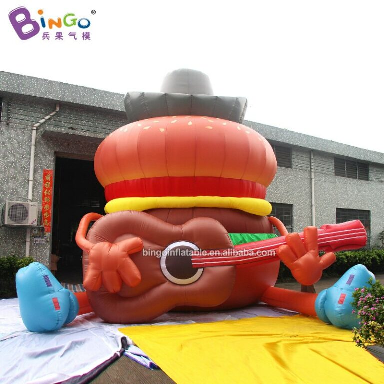 6m Giant Inflatable Hamburger Man With Guitar Big Mac Advertising ...
