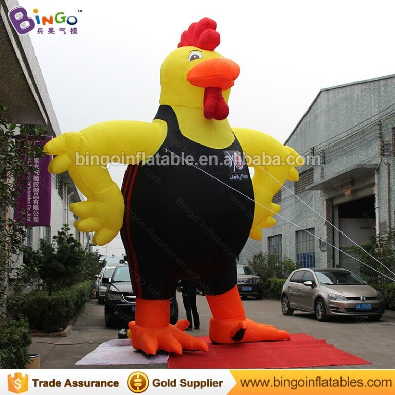 6mh Commercial Inflatable Rooster Toy Yellow Cartoon Balloon For ...