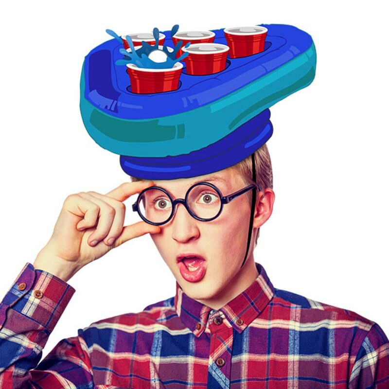 Inflatable Beer Pong Hat Game Set Fun Lawn Toy For Adults Kids ...