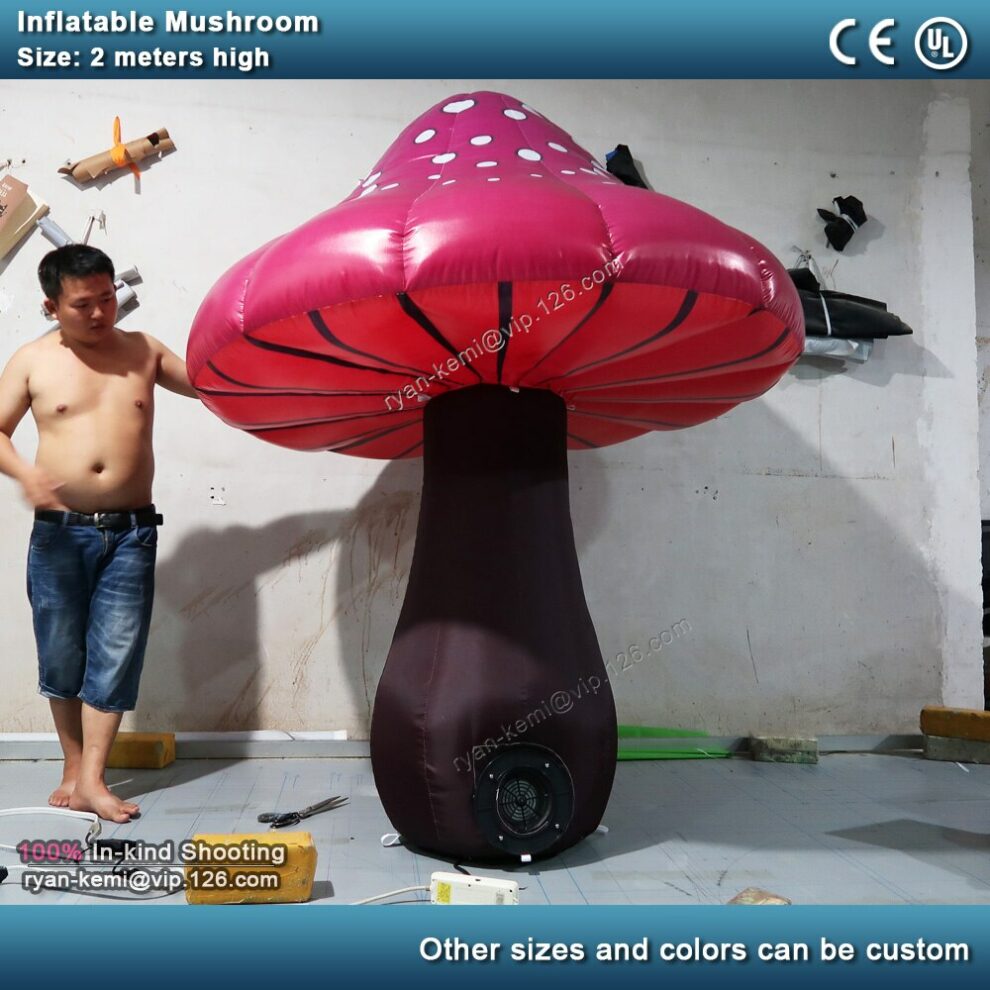 2m Large Inflatable Mushroom Balloon For Festival Mall Theme Park Decor ...