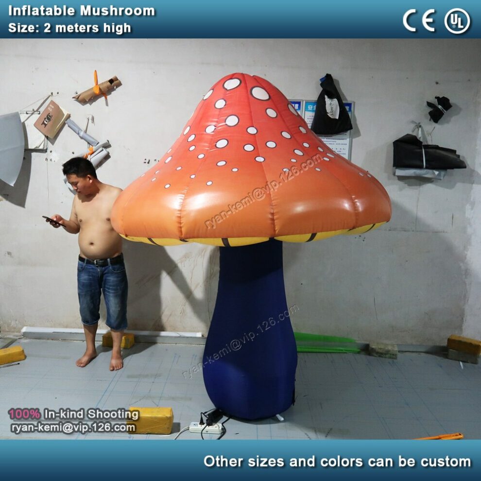 2m Large Inflatable Mushroom Balloon For Festival Mall Theme Park Decor ...