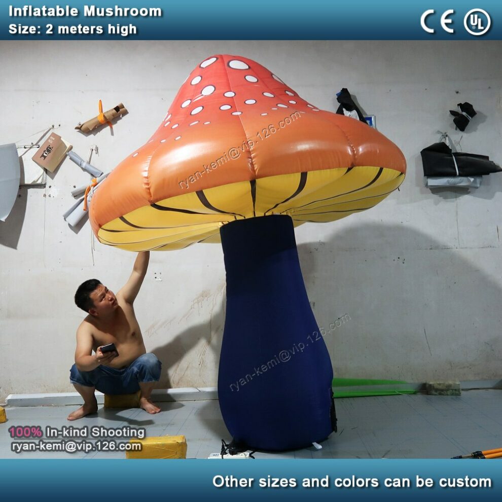 2m Large Inflatable Mushroom Balloon For Festival Mall Theme Park Decor ...