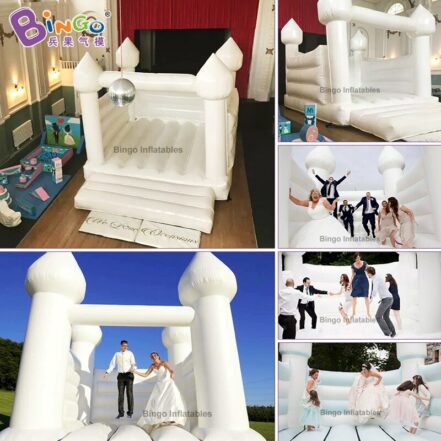 5m High White Pvc Inflatable Wedding Bouncer For Outdoor Party Decor ...