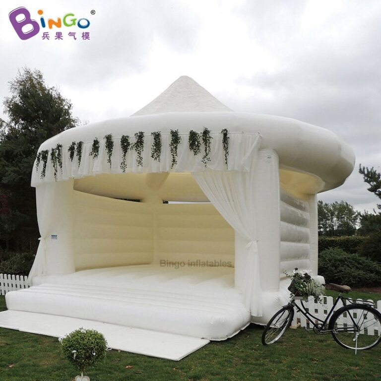 Luxury 5m White Inflatable Trampoline For Wedding Event Planning ...