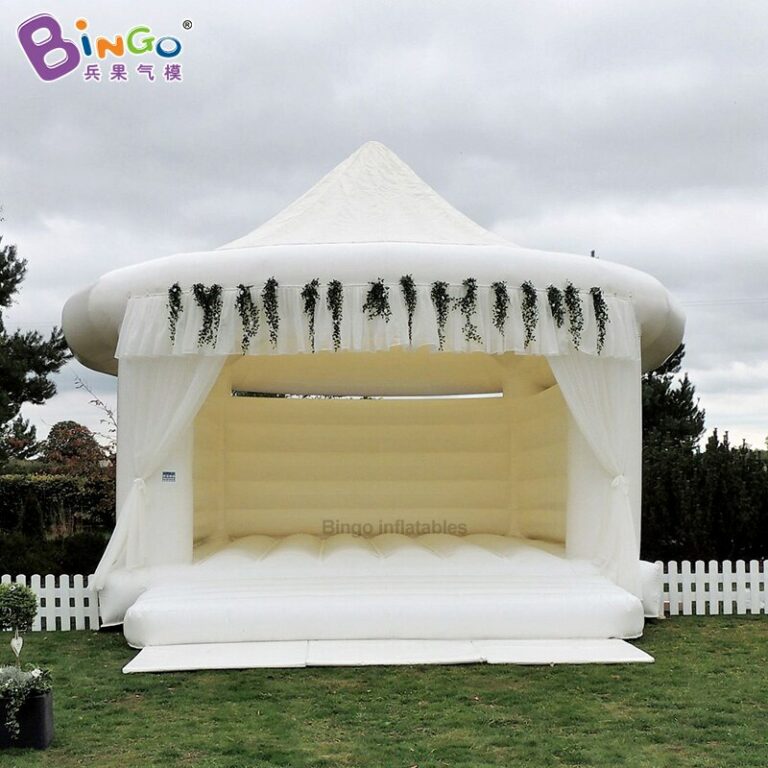 Luxury 5m White Inflatable Trampoline For Wedding Event Planning ...