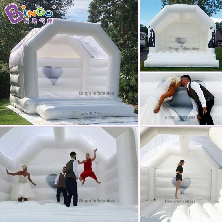Luxury 5m White Inflatable Trampoline For Wedding Event Planning ...