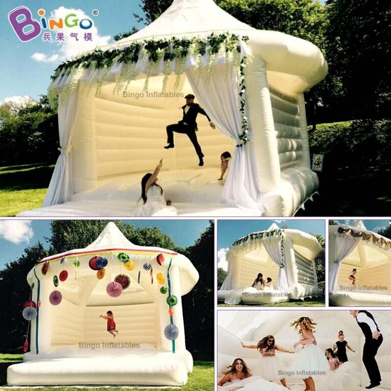 Luxury 5m White Inflatable Trampoline For Wedding Event Planning ...