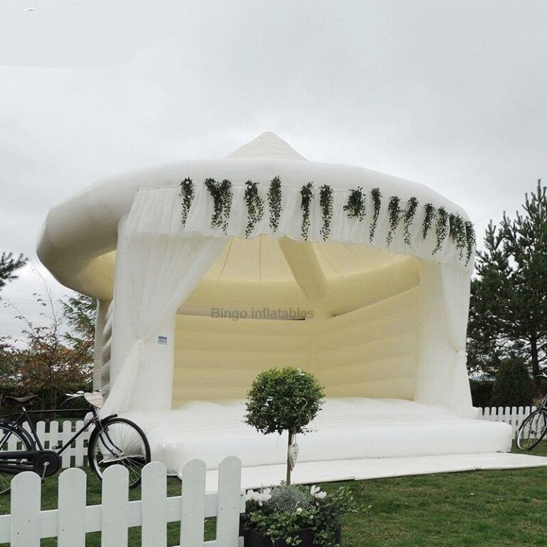 Luxury 5m White Inflatable Trampoline For Wedding Event Planning ...