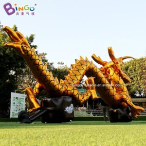 Customizable Giant 8x35m Gold Inflatable Dragon Game Toy For Kids ...