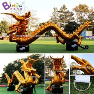 Customizable Giant 8x35m Gold Inflatable Dragon Game Toy For Kids ...