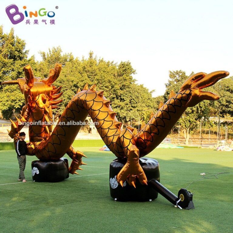 Customizable Giant 8x35m Gold Inflatable Dragon Game Toy For Kids ...