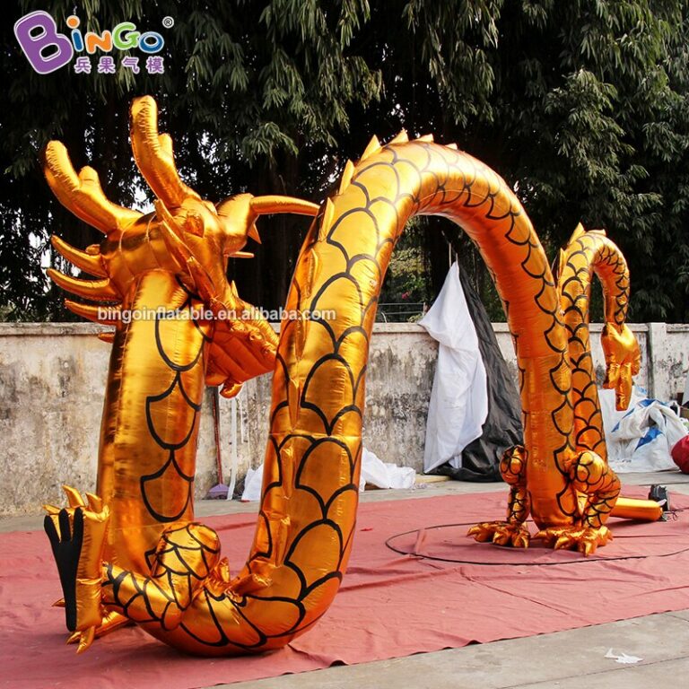 Customizable 5x3m Inflatable Golden Dragon Arch With Traditional ...