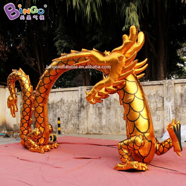 Customizable 5x3m Inflatable Golden Dragon Arch With Traditional ...