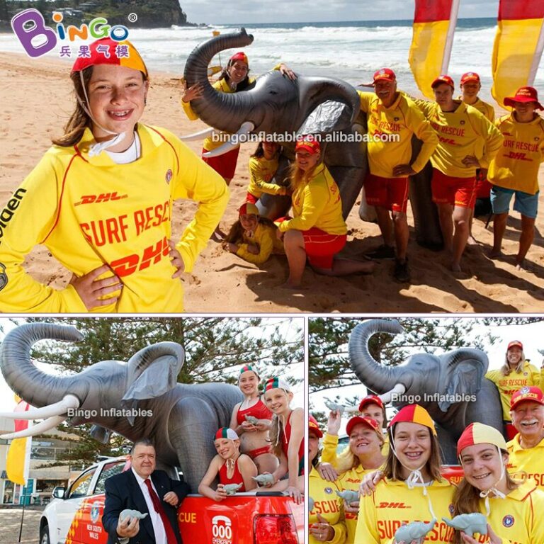 Customized 9x25m Inflatable Elephant Vivid Forest Theme Animal ...