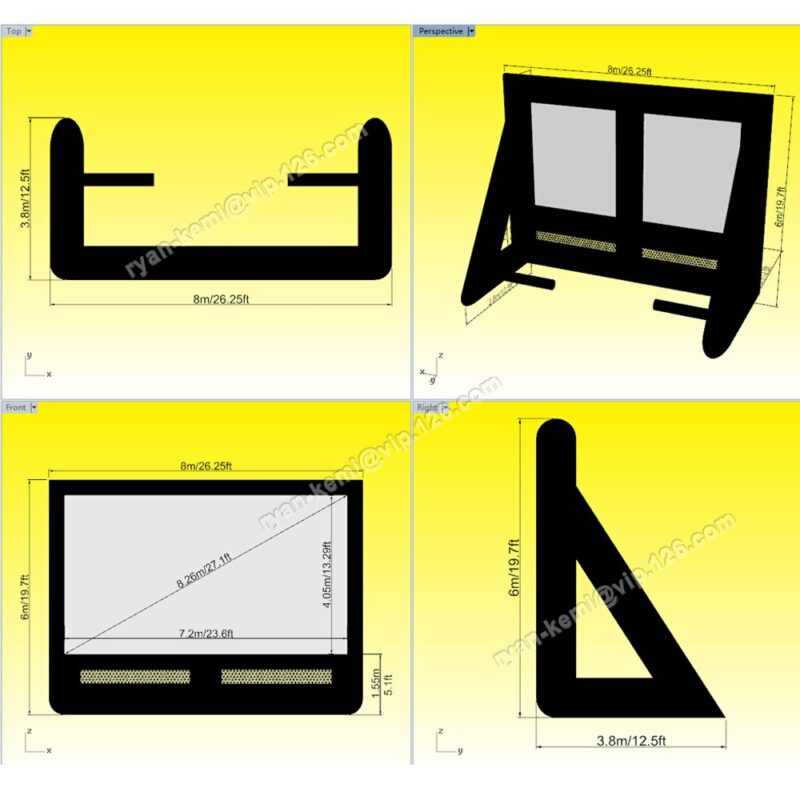 Large 8mx6m Outdoor Portable Inflatable Movie Screen For Film ...