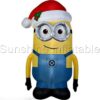 Christmas Inflatable Minion With Santa Hat Giant Airblown Holiday ...